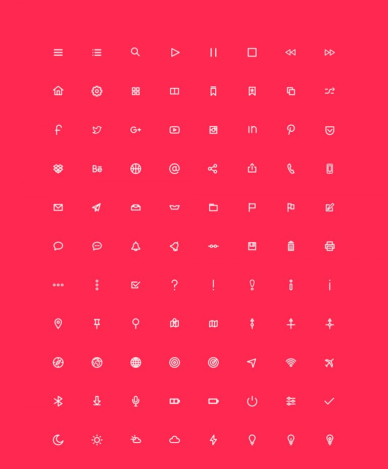 Freebie 30 Minimalist Icon Sets for Web Design Vol I