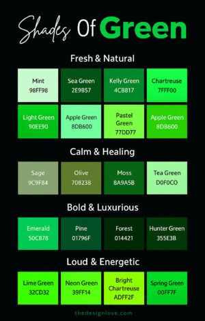 Understanding the Different Shades of Green, Brands, and Moods in Design