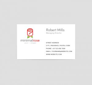 Minimal Red Rose Logo & Business Card Template - The Design Love