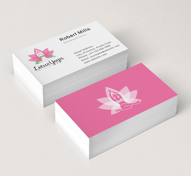 Lotus Yoga Logo & Business Card Template - The Design Love