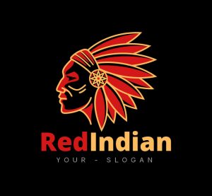 Red Indian Face Logo & Business Card - The Design Love