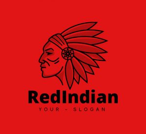 Red Indian Face Logo & Business Card - The Design Love