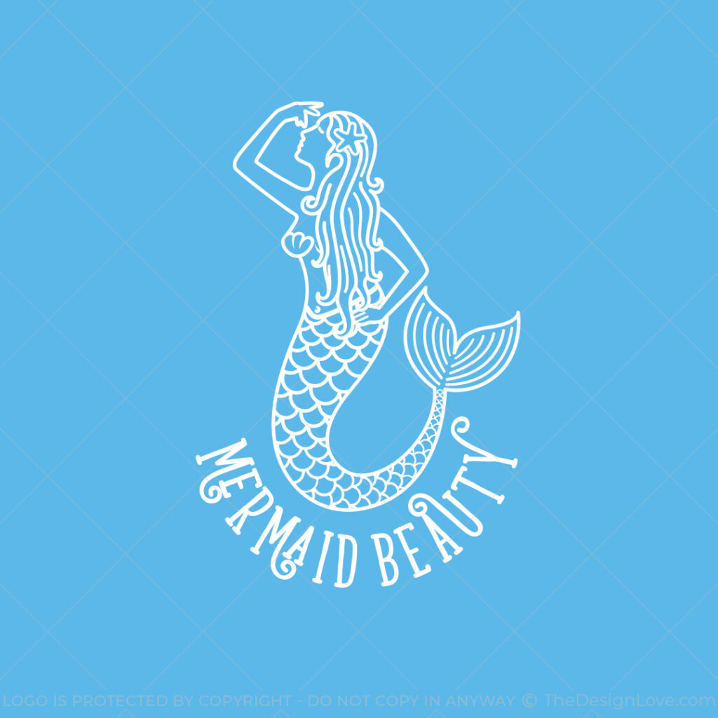 Simple Mermaid Logo & Business Card - The Design Love