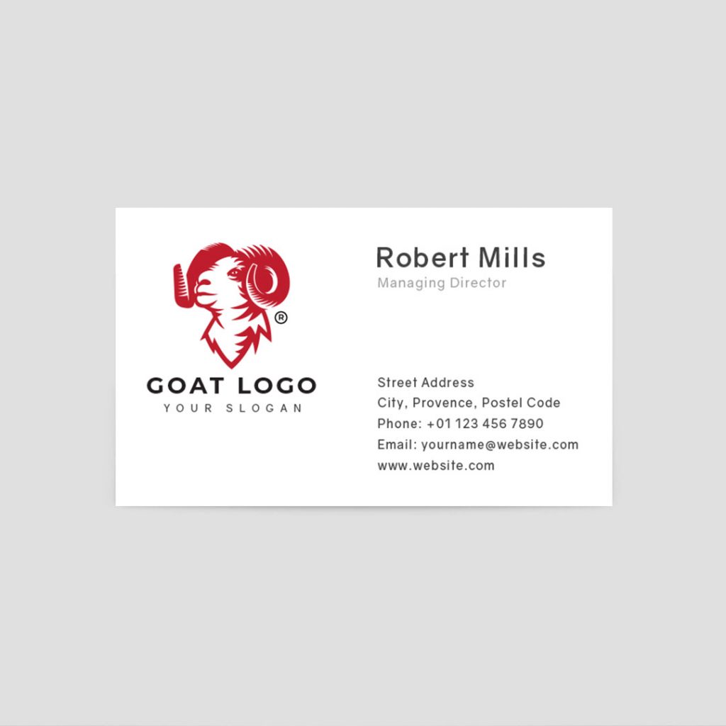 Red Goat Logo & Business Card Template - The Design Love