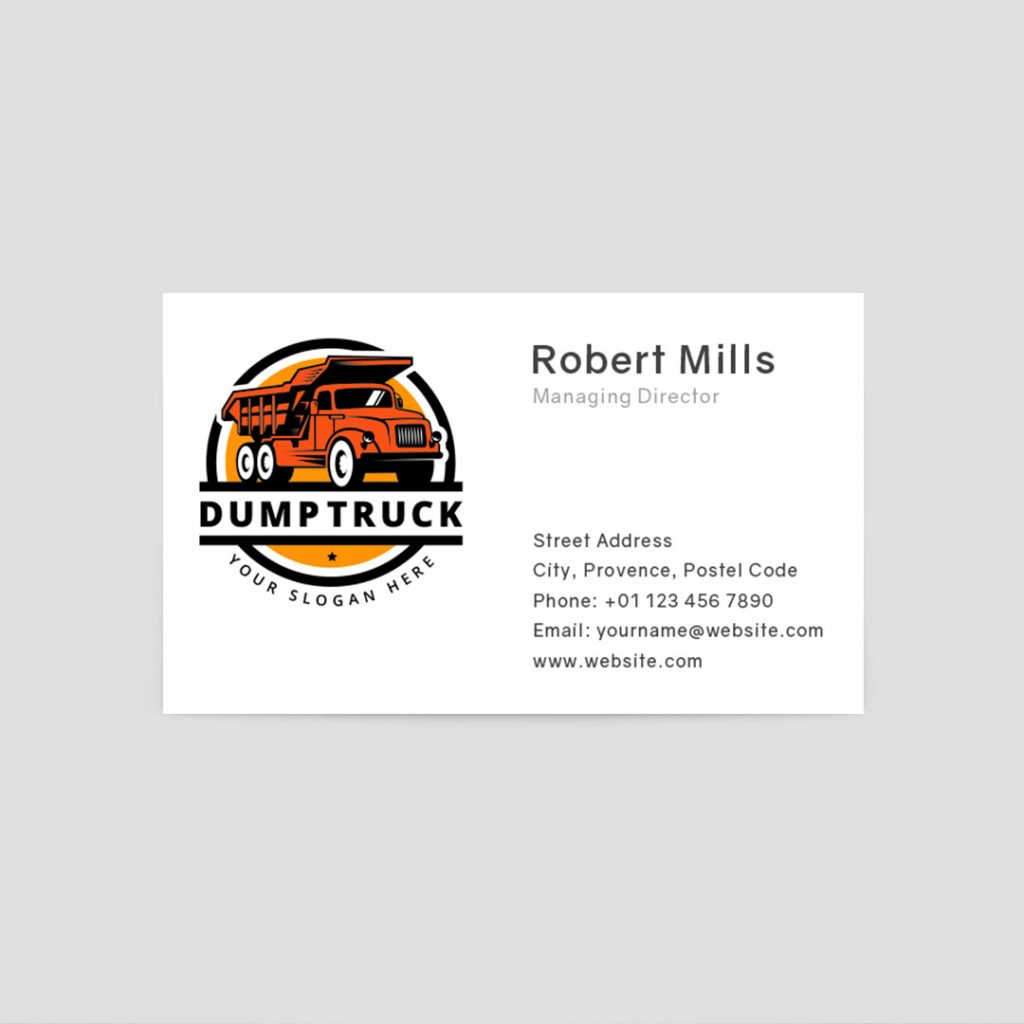 Classy Dump Truck Logo & Business Card - The Design Love