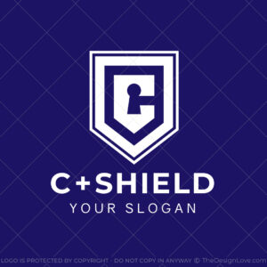 C Letter Shield Logo & Business Card Template - The Design Love
