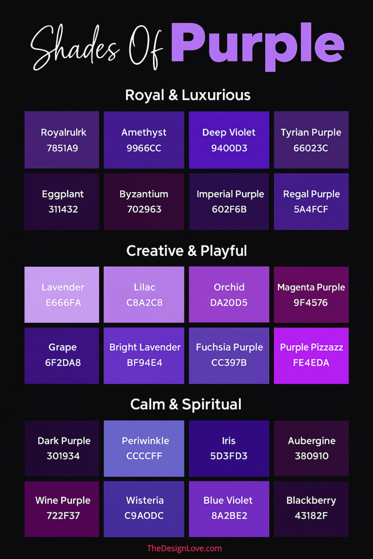 Shades of Purple: Explore Its Power, Moods, Iconic Brands and Hex Codes